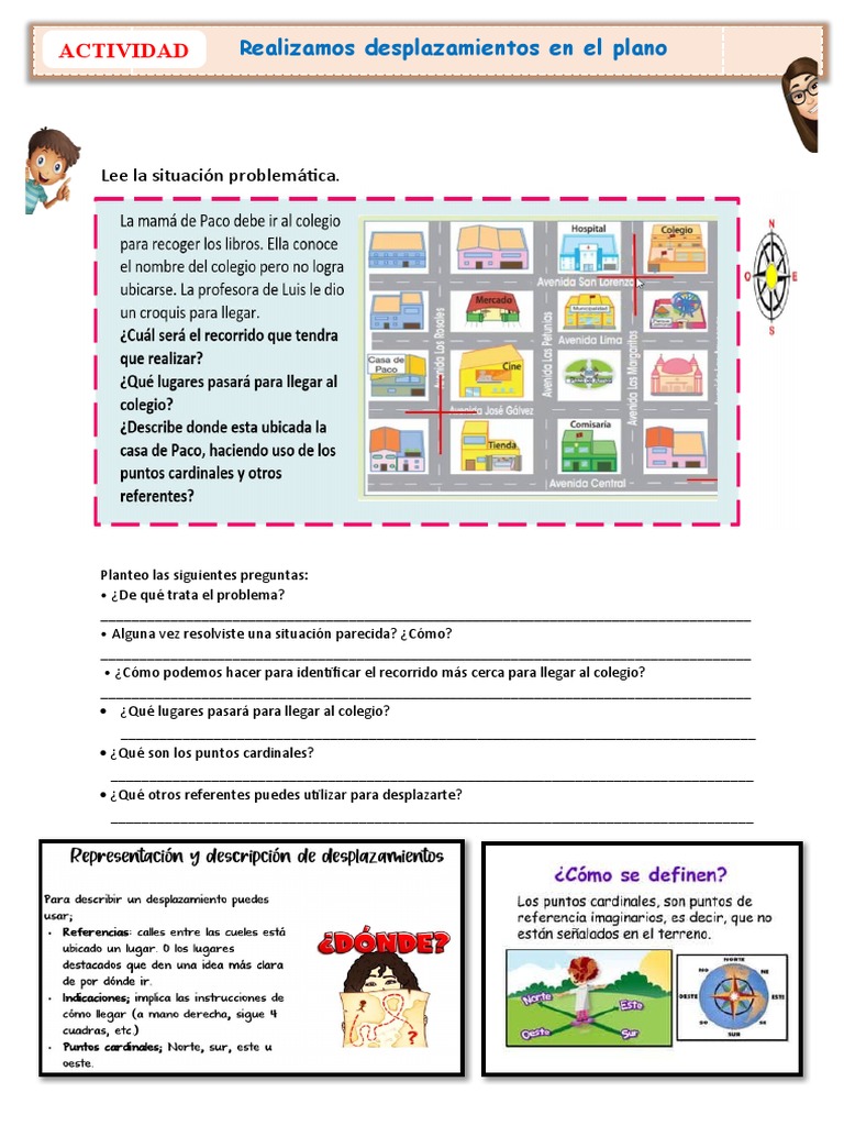 E1 A4 FICHA Realizamos Desplazamientos 4to | PDF