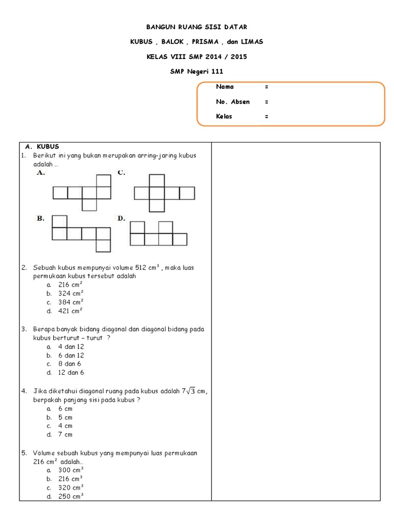 Bangun Ruang Sisi Datar | PDF | Griya & Taman | Seni