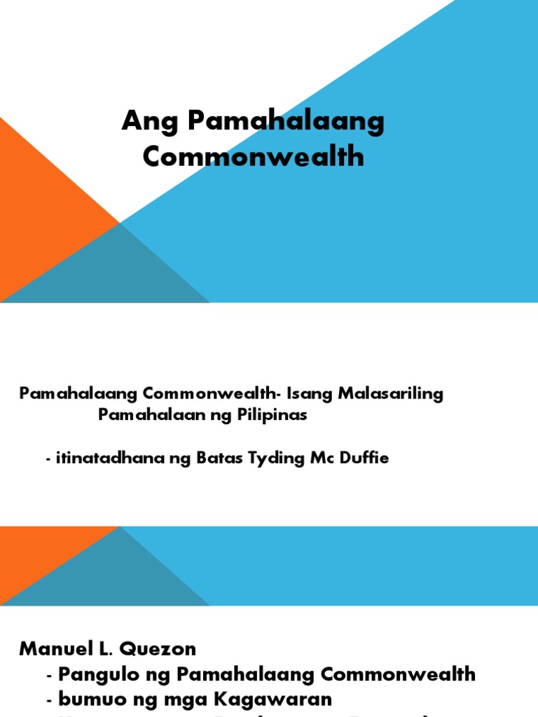 Ang Pamahalaang Commonwealth | PDF