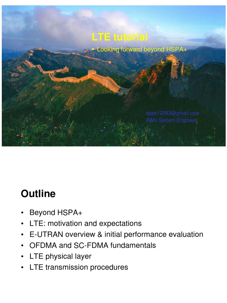 Lte Tutorial | PDF | High Speed Packet Access | Orthogonal Frequency ...