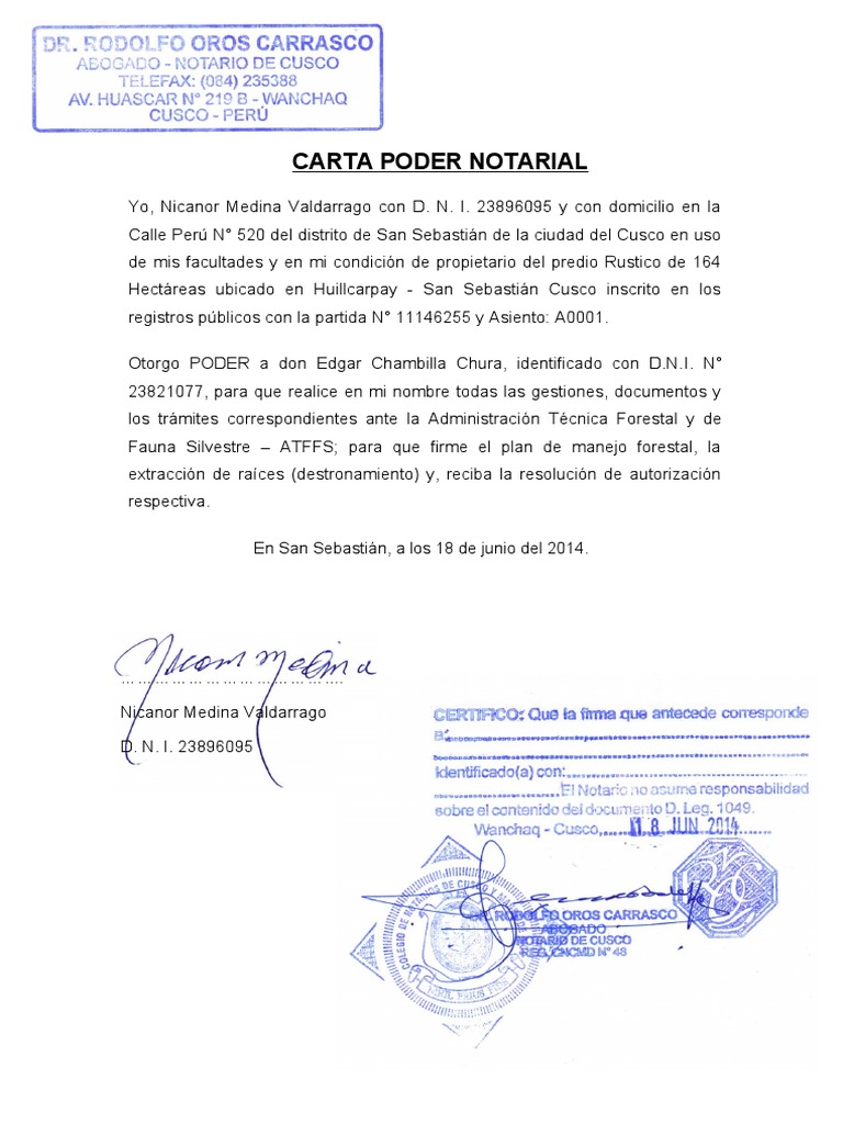 Carta Poder Notarial | PDF