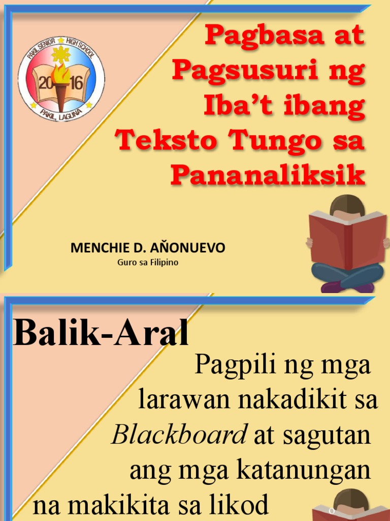 Pagbasa at Pagsusuri Lesson | PDF