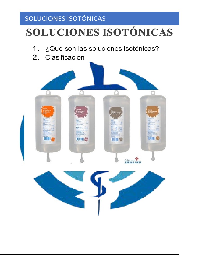 Soluciones Isotonicas Fisio | PDF | Sodio | Medicina