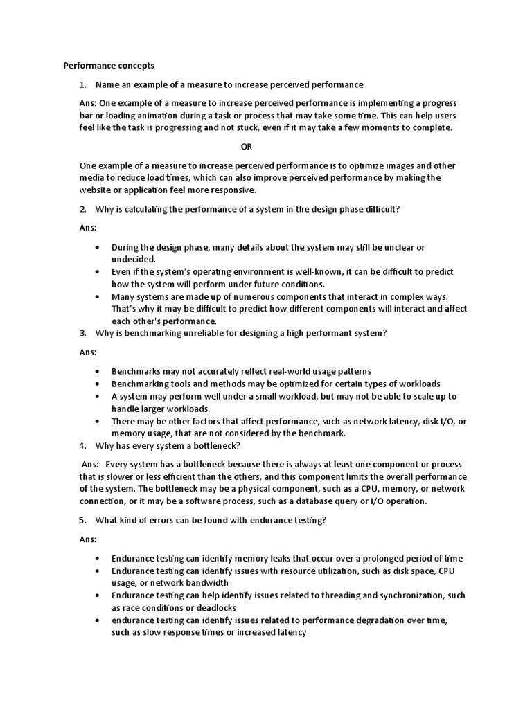 Performance Concepts Pdf Benchmark Computing Electronic Health Record