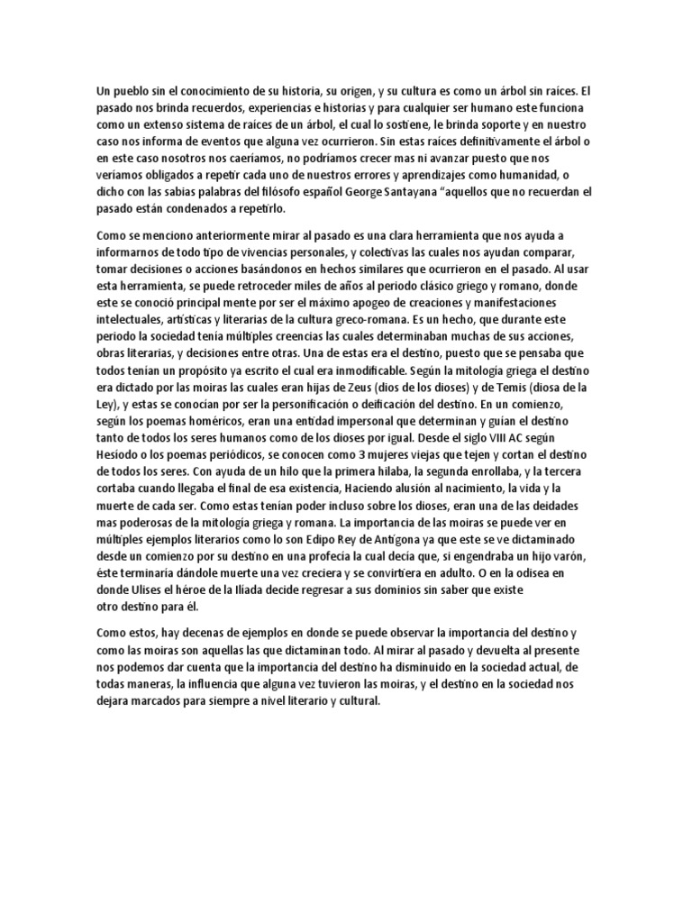 La Importancia de Mirar Al Pasado Destino | PDF | Destino | Mitología ... La Importancia de Mirar Al Pasado Destino | PDF | Destino | Mitología ...