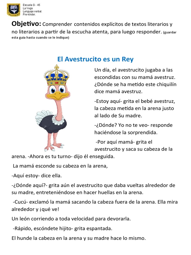 El Avestrucito Es Un Rey Fin | PDF