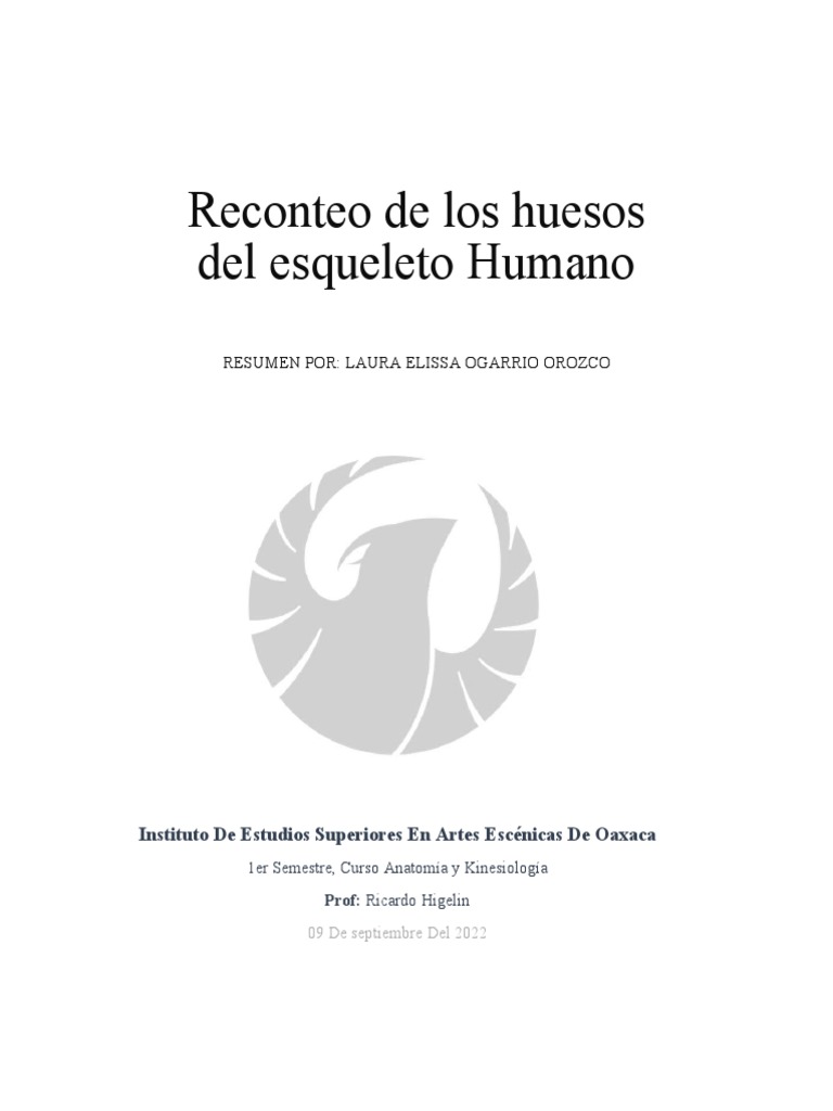 Anatomia | PDF | Esqueleto | Hueso