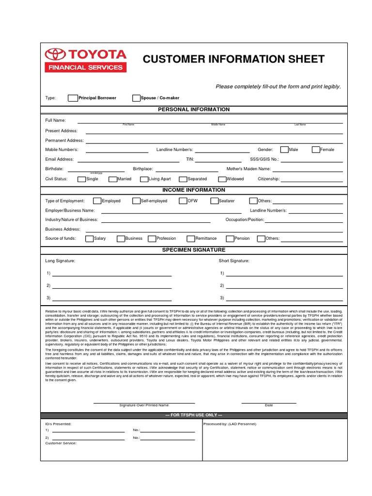 Customer Information Sheet | PDF | Justice | Crime & Violence