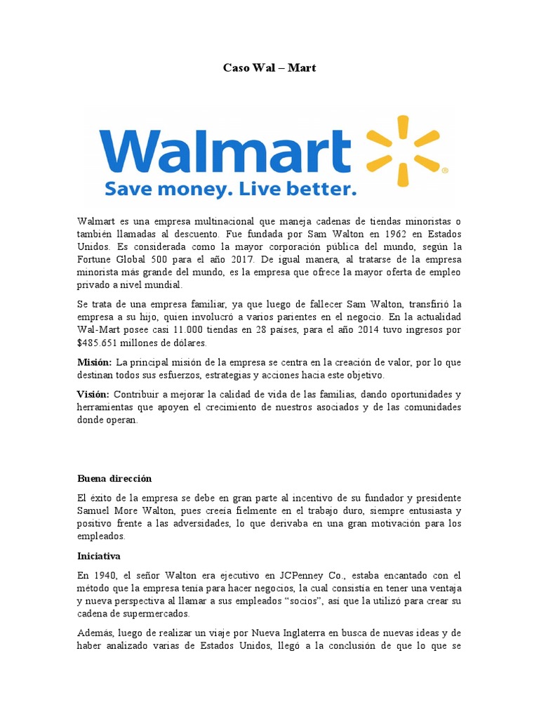 Caso Wal - Mart | PDF | Supermercado | Al por menor