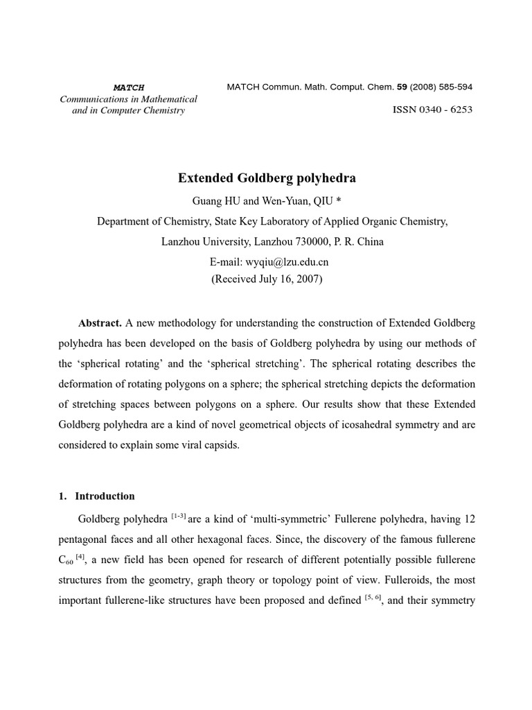 Extended Goldberg Polyhedra | PDF | Sphere | Vertex (Geometry)