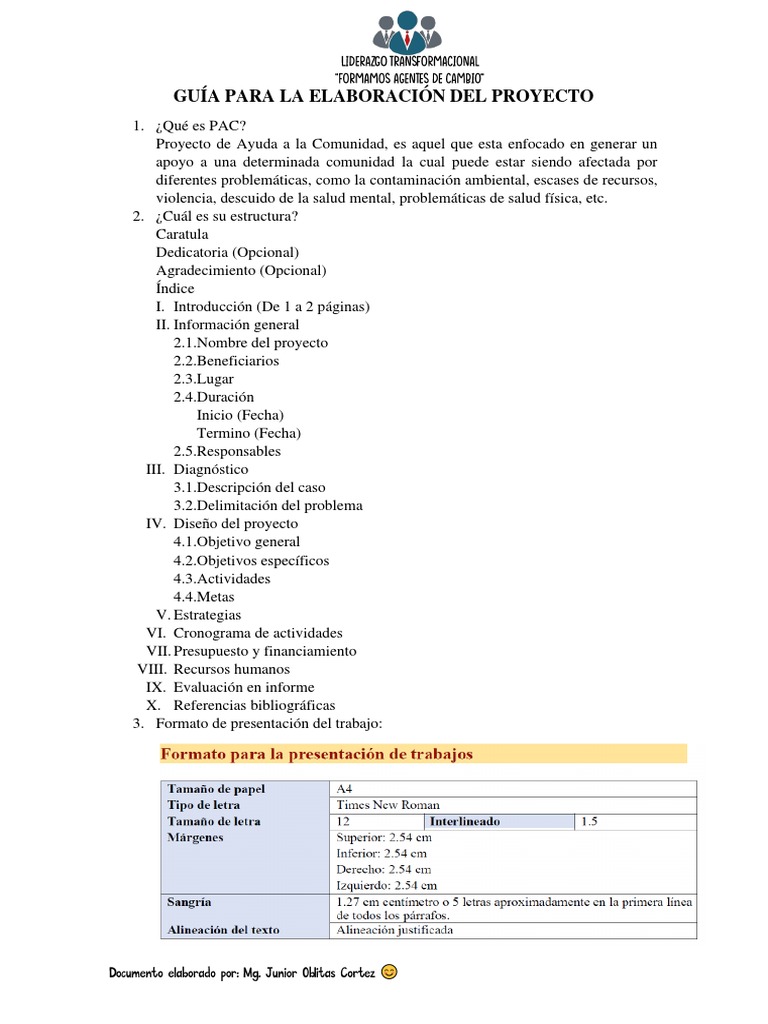 Guía para La Elaboración Del Proyecto | PDF