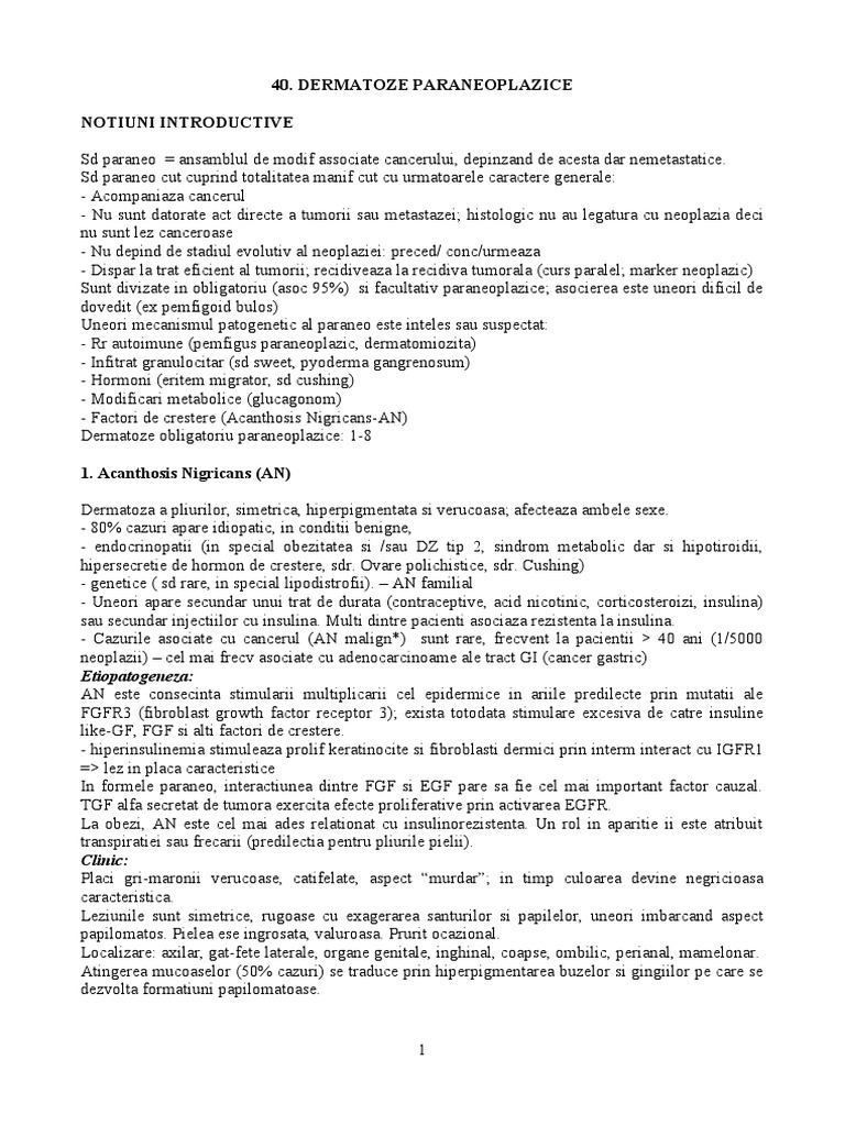 40.dermatoze Paraneoplazice | PDF