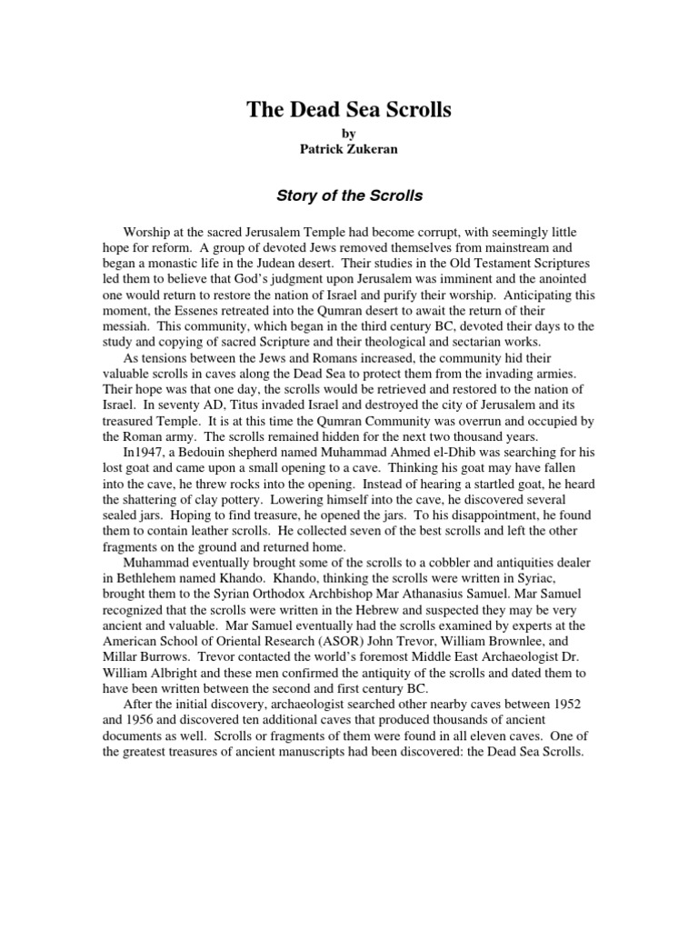 Dead Sea Scrolls | PDF | Dead Sea Scrolls | Old Testament