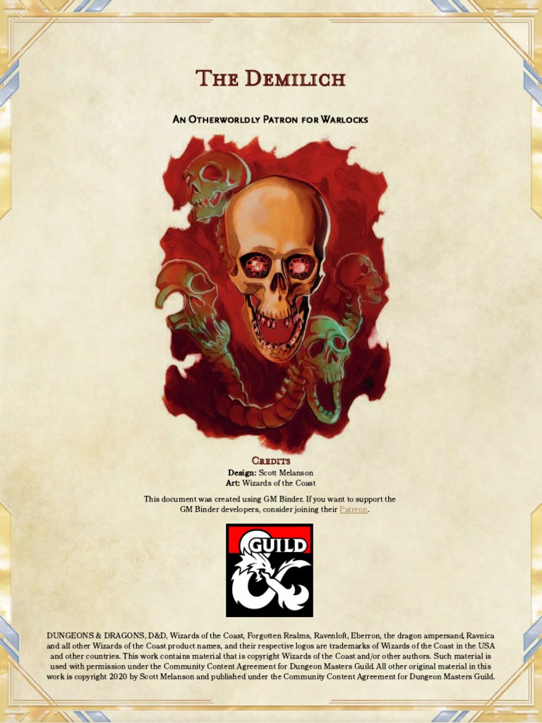 Otherworldly Patron - The Demilich | PDF | Dungeons & Dragons | Gary ...