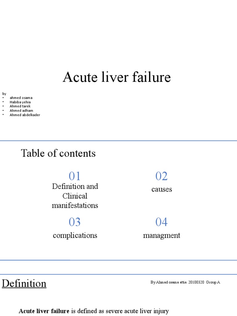 Comprehensive Review of Acute Liver Failure: Definition, Causes ...