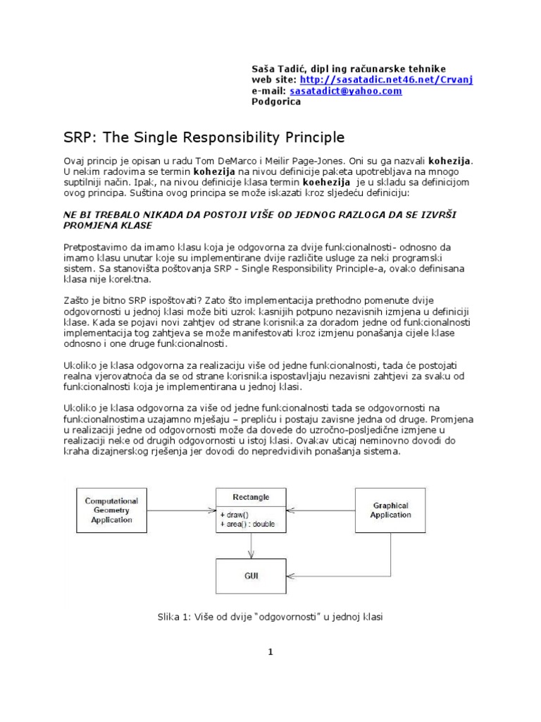 Single Responsibility Principle Guide | PDF | Computers | Technology ...