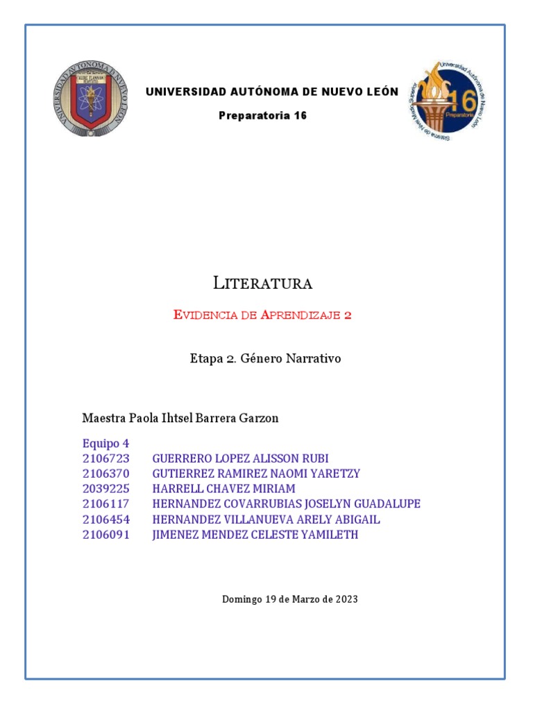 Equipo 4 - EV2 - Literatura | PDF