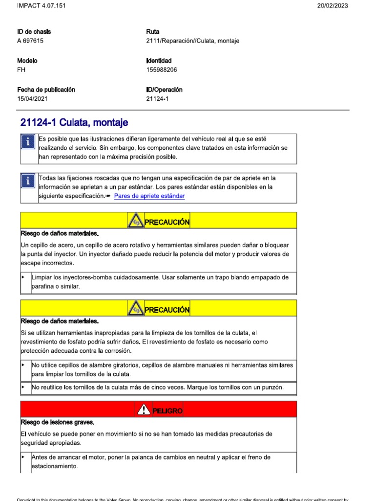 Especificaciones Motor D13 | PDF