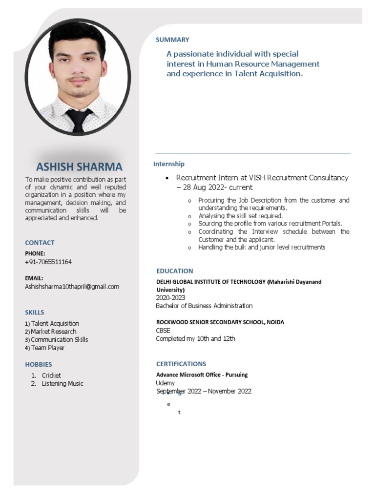 Ashish Sharma Resume (CV) Copy 1 | PDF