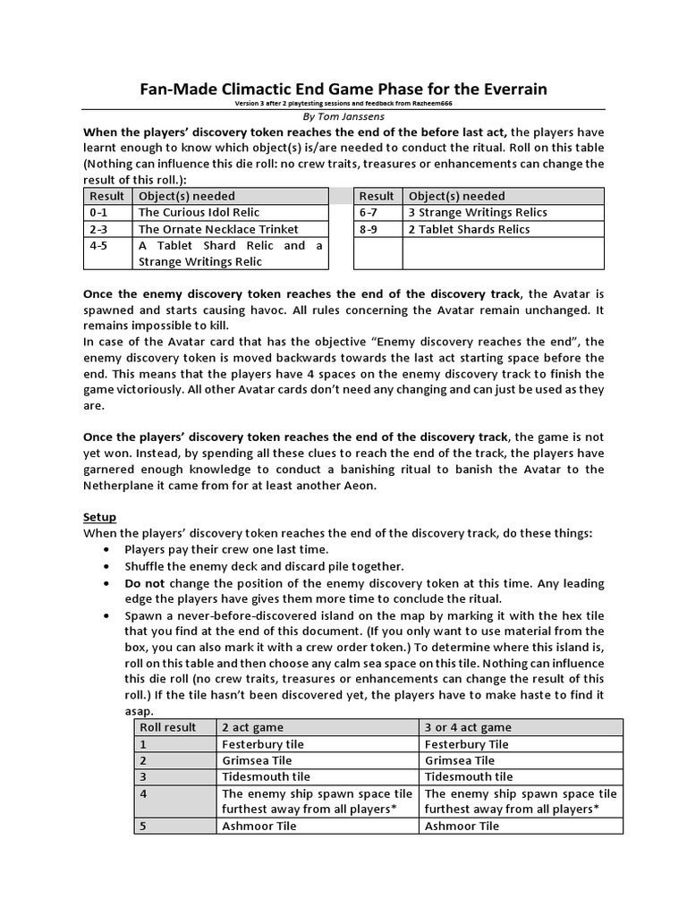 Fan-Made Climactic End Game Phase for Everrain | PDF | Ships