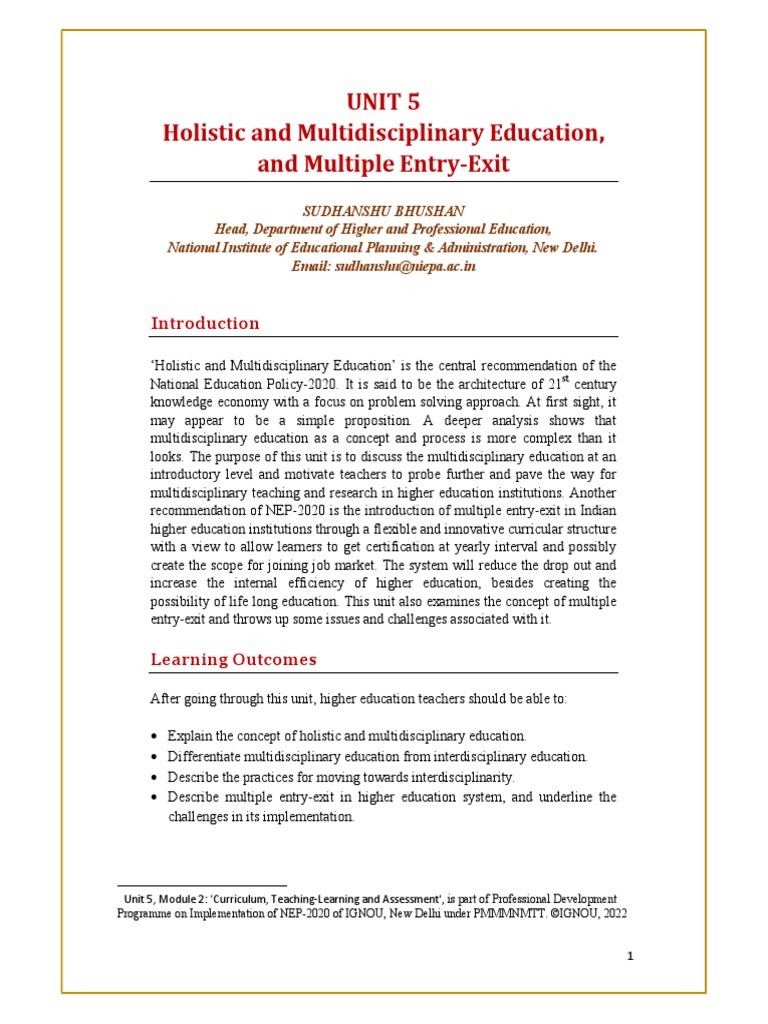 Module 2-Unit-5-English | PDF | Interdisciplinarity | Cognition
