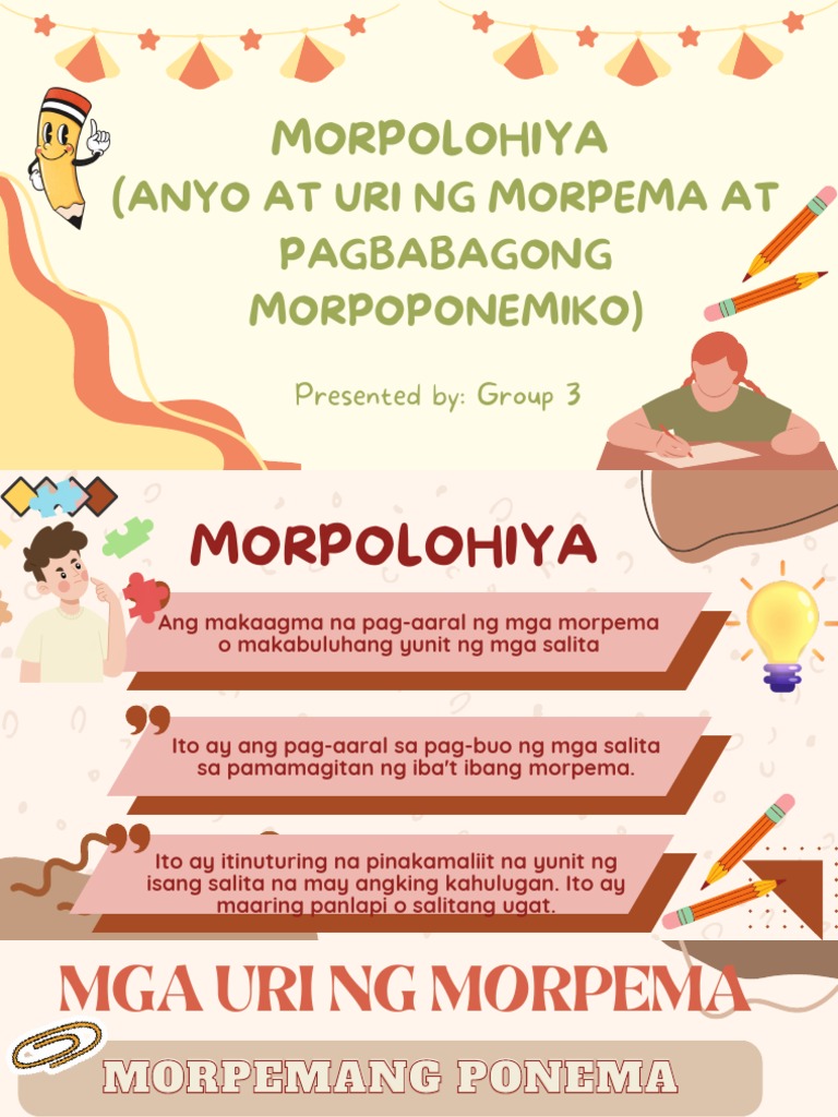 Morpolohiya: (Anyo at Uri NG Morpema at Pagbabagong Morpoponemiko) | PDF