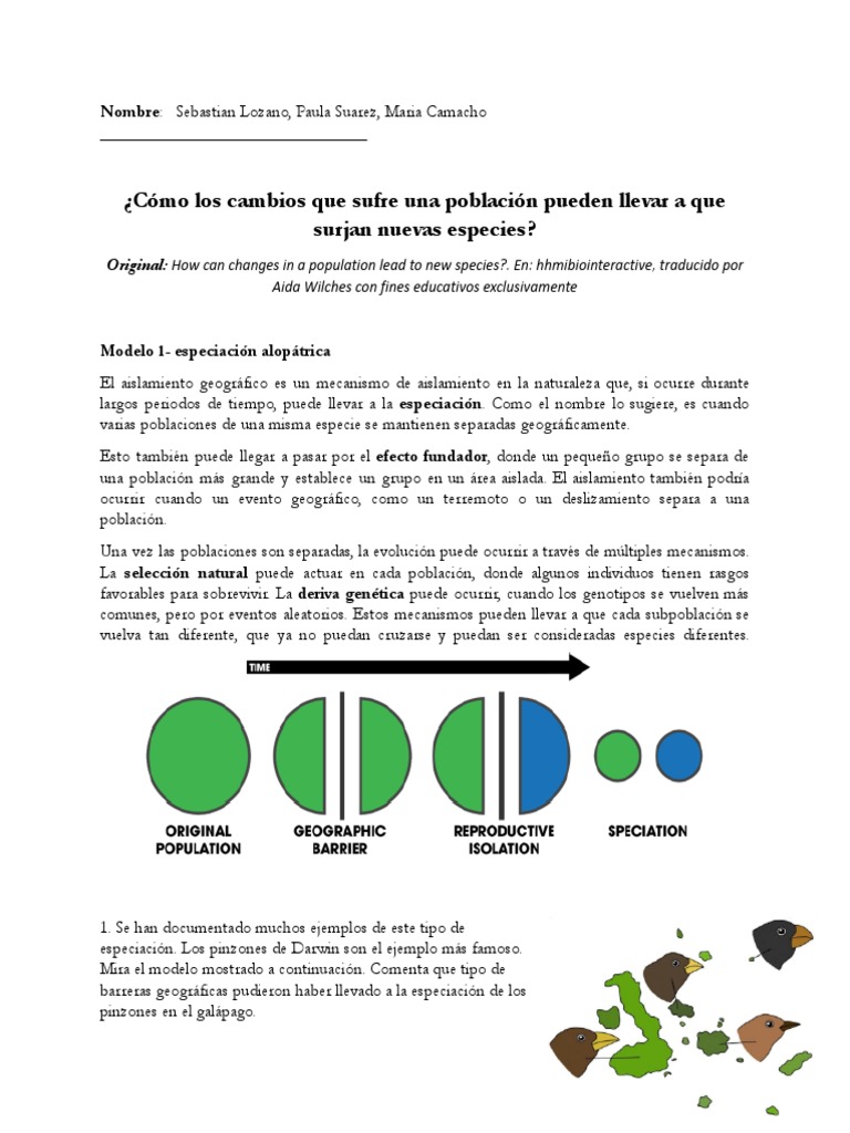 Tipos de Especiación: Alopátrica y Simpátrica | PDF | Reproducción ...