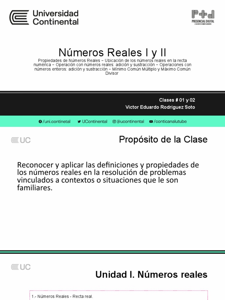 Números Reales I y II: Clases # 01 y 02 Víctor Eduardo Rodríguez Soto | PDF | Multiplicación ...