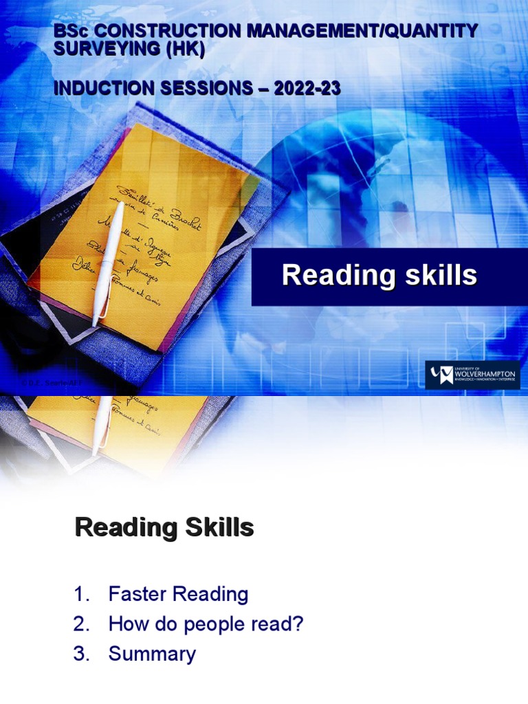 HK INDUCTION - Session 4 - Reading Skills - 2022-23 | PDF | Speed ...