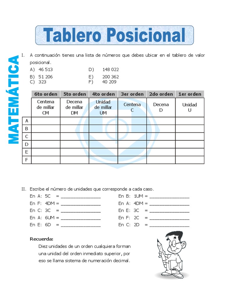 Hojas De Trabajo De Valor Posicional Mab