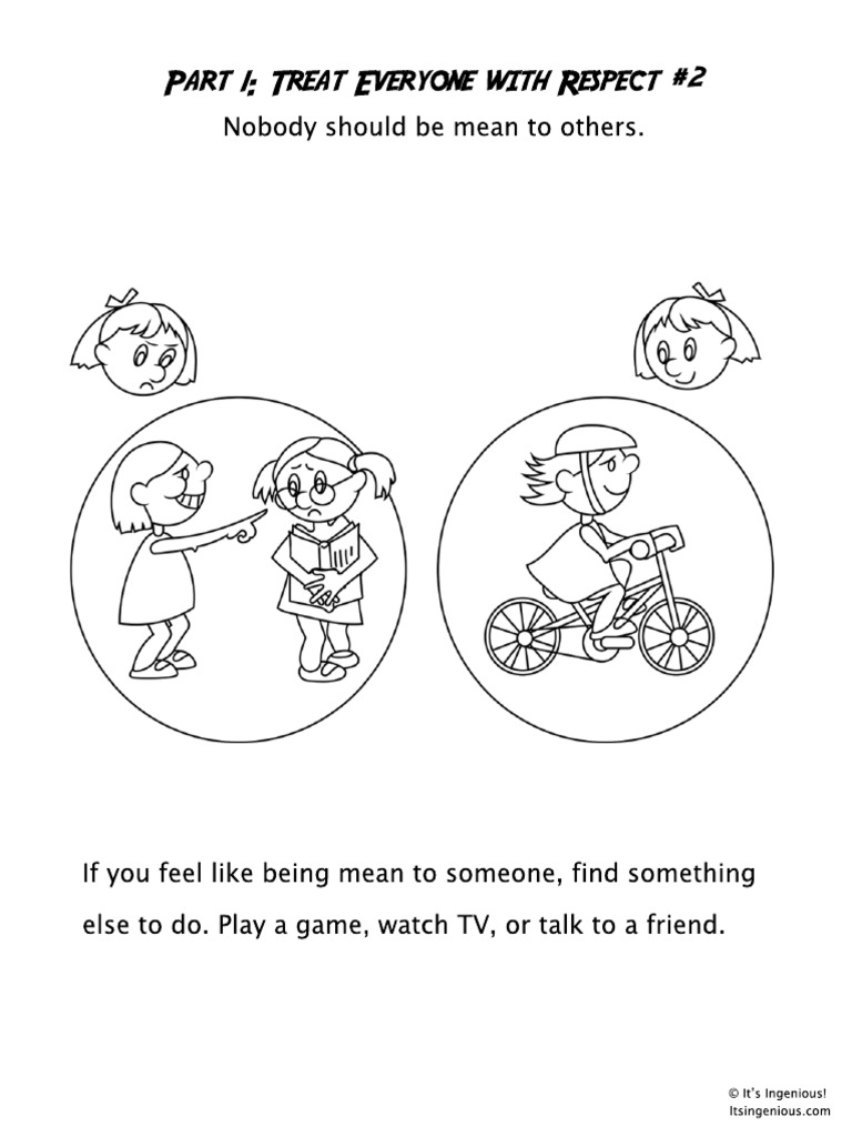 Anti Bullying Coloring Page 01 02 | PDF