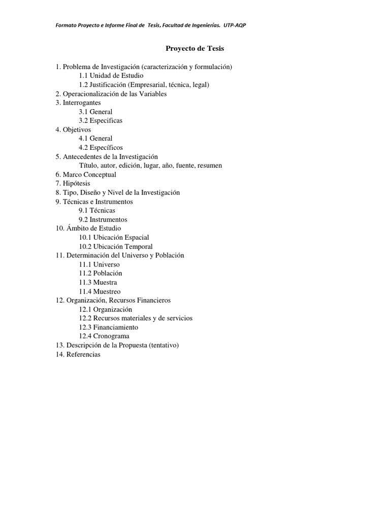 Estructura de Tesis INGENIERIAS | PDF | Cognición | Método científico