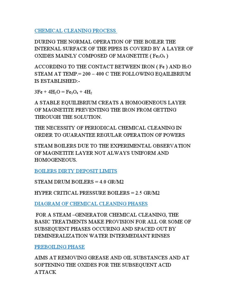 Chemical Cleaning Process | PDF | Corrosion | Iron