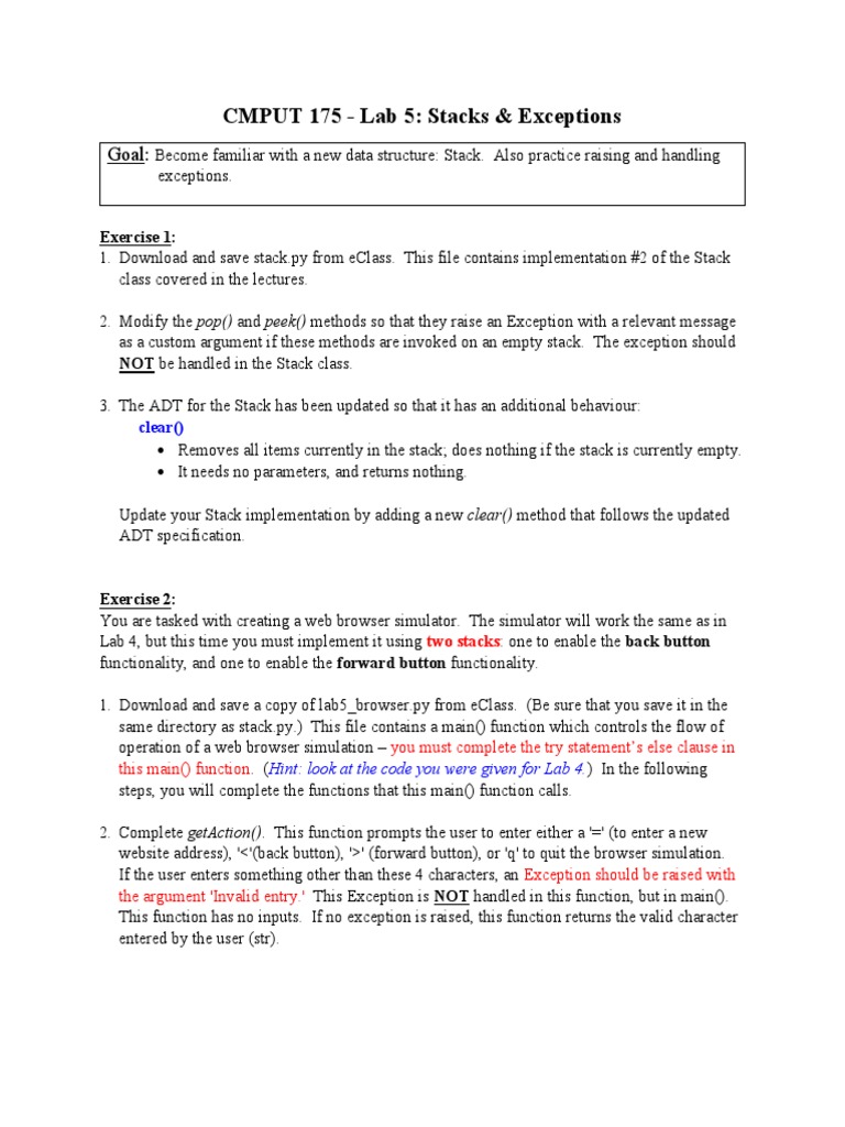 Lab 5 Web Browser Stackexceptions Pdf Parameter Computer 3594