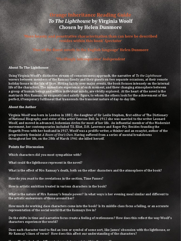 Lighthouse Reading Guide | PDF | To The Lighthouse | Virginia Woolf