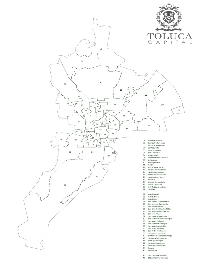 Mapa Toluca Colorear | PDF