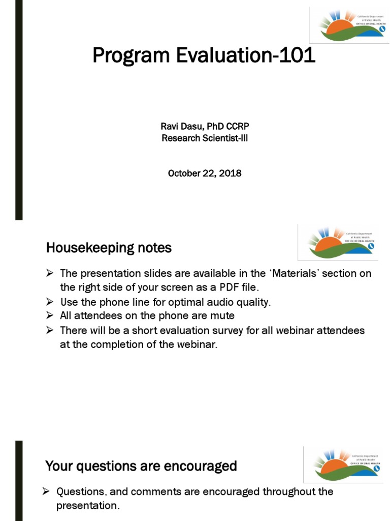 Evaluation 101-Final ADA | PDF | Evaluation | Program Evaluation Evaluation 101-Final ADA | PDF | Evaluation | Program Evaluation