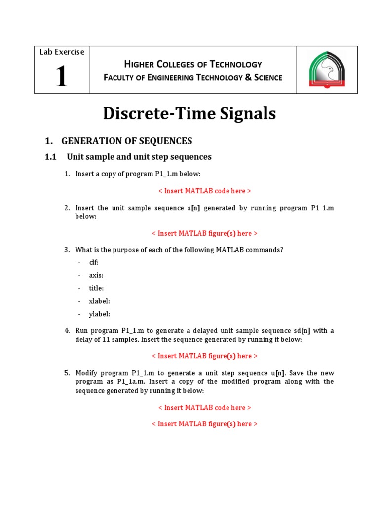 Lab Exercise 1 - Discrete-Time Signals | PDF | Phase (Waves) | Normal ... Lab Exercise 1 - Discrete-Time Signals | PDF | Phase (Waves) | Normal ...