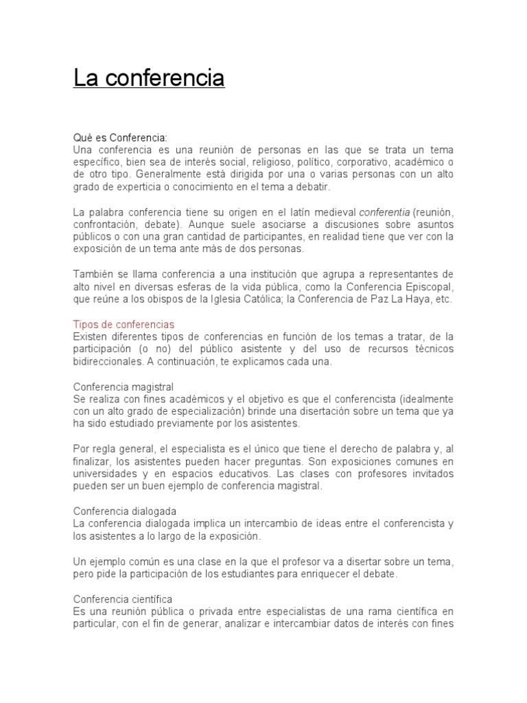 La Conferencia | PDF