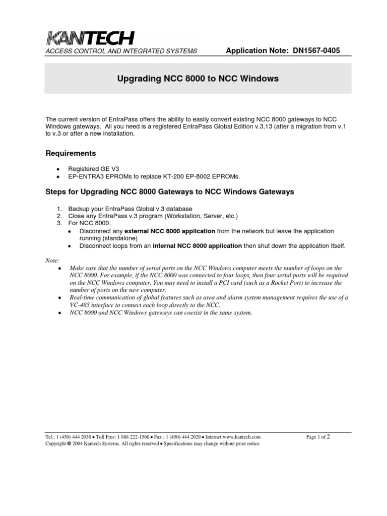 Upgrading NCC 8000 To NCC Windows DN1567-0405 | PDF | Gateway ...