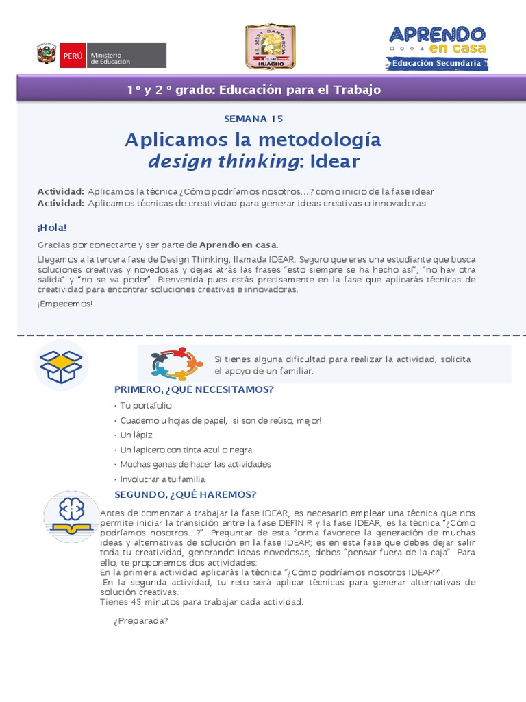 Fase Idear en Design Thinking: Actividades | PDF | Creatividad