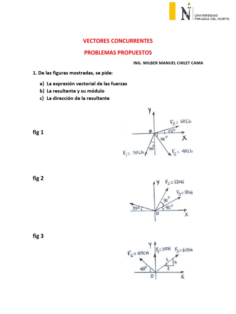 1. PROBLEMAS VECTORES CONCURRENTES | PDF