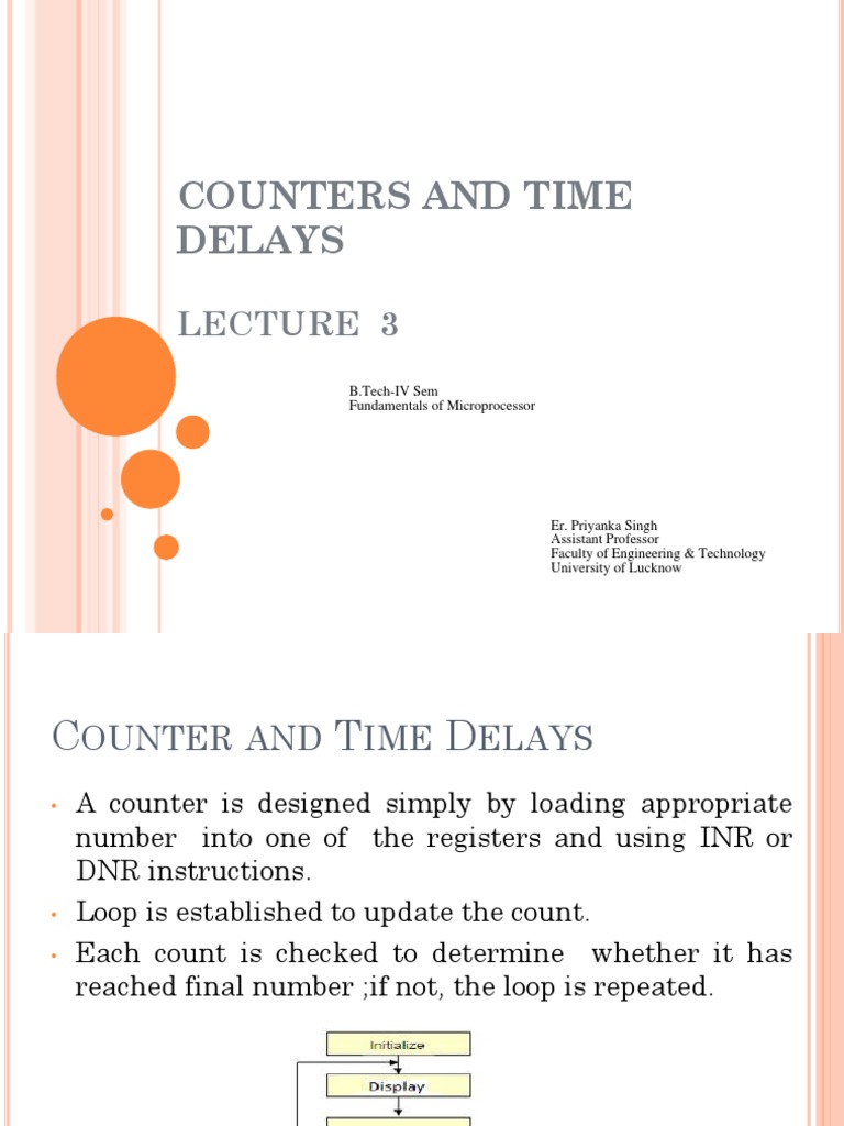 Microprocesso Counter and Time Delay | PDF | Electrical Engineering | Manufactured Goods