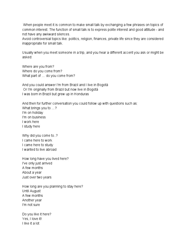 Script Meeting New People | PDF | Lifestyle