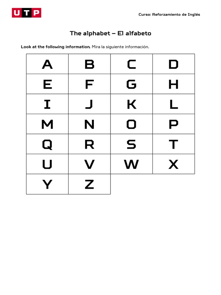 Week 1 - The Alphabet (Glossary) | PDF