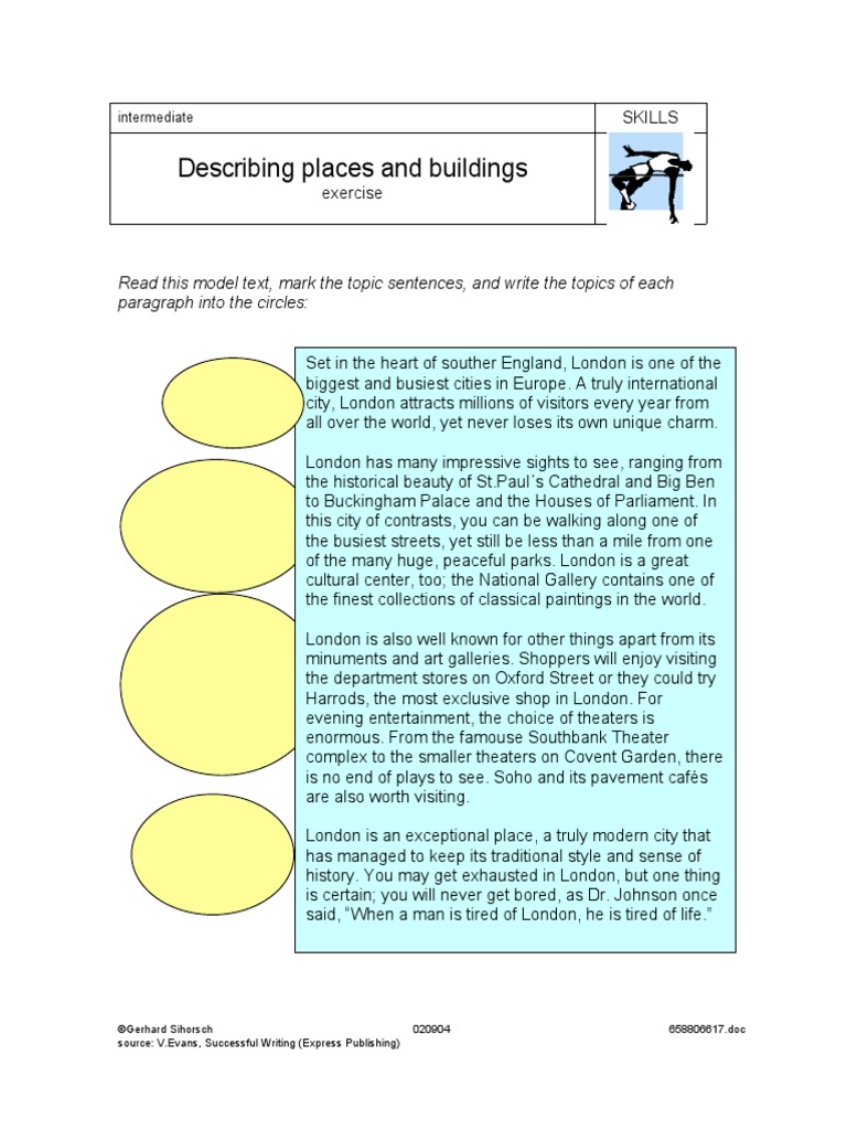 Describing Places and Buildings, Exercise | PDF | London