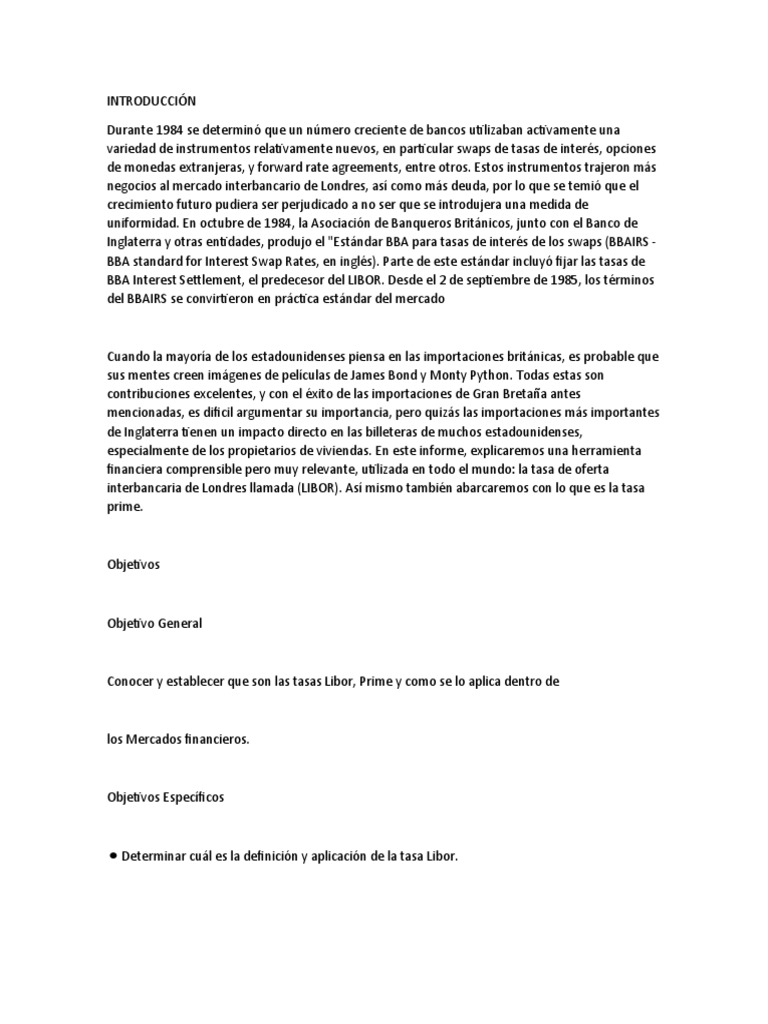 Tic 7 | PDF | Libor | Bancos