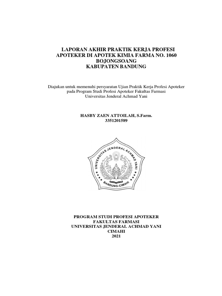 Laporan Akhir Pkpa Apotek Hasby Pdf