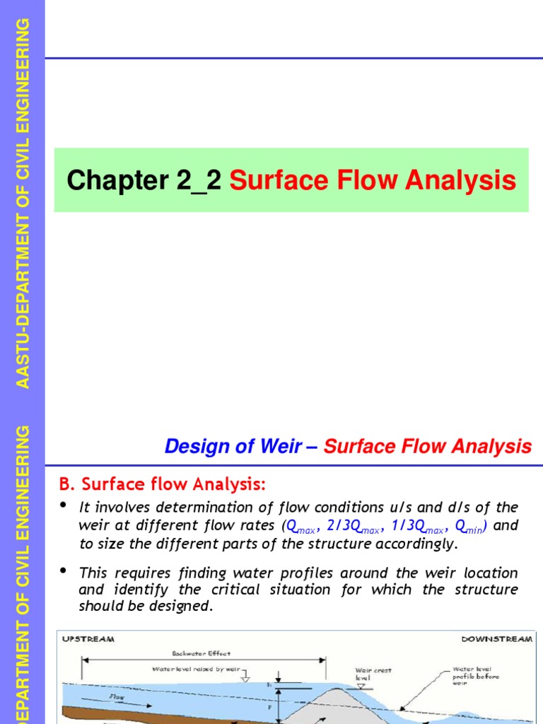 02 - 2 Design of Weir - Surface Analysis | PDF | River | Flood