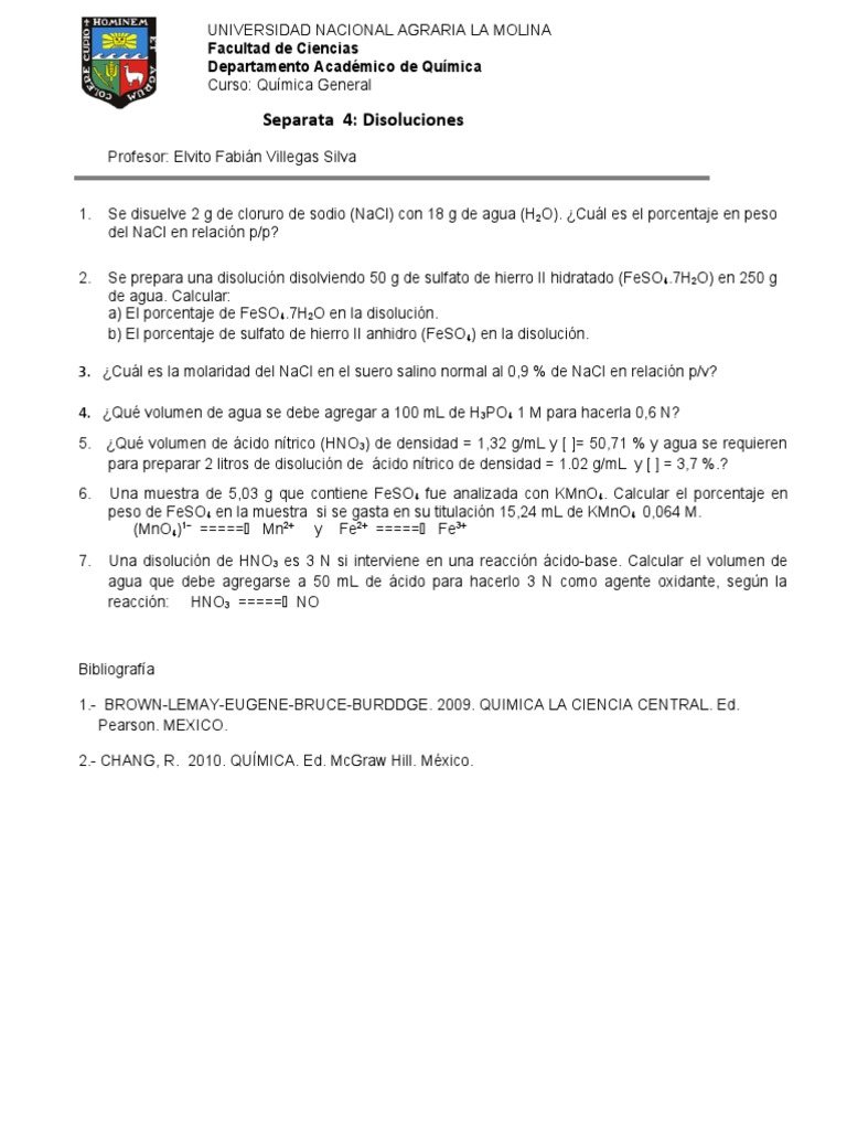 Separata 4 Disoluciones | PDF